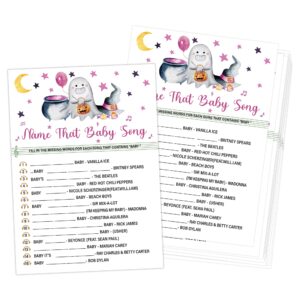 halloween name that baby song baby shower game, 30 players baby shower game cards for baby shower, gender reveal party, halloween party games favors decorations supplies-lo17