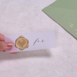 UNIQOOO Wax Seal Stickers - Eucalyptus Wedding Invitation Envelope Seal Stickers, 50 Pcs Self- Adhesive Prosecco Metallic Light Gold Stickers, Perfect for Invitation, Christmas, Gift Wrapping