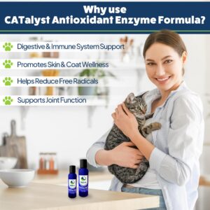 Feline Essential Catalyst Antioxidant Enzyme Formula for Cats - Cat Digestive Enzyme - Digestive Enzymes for Cats - Cat Digestive Support - Feline Catalyst Liquid Pancreatic Enzyme Supplements Cats