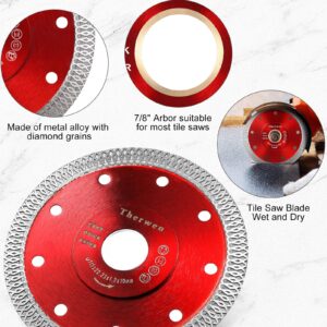 Therwen 20 Pcs Diamond Saw Blade 4.5 Inch Thin Tile Blade Bulk Tile Blade Diamond Cutting Wheel for Angle Grinder Cutting Porcelain Ceramic Tile Granite Marbles