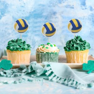 Gyufise 36Pcs Volleyball Cupcake Toppers Volleyball Game Player Sports Ball Cupcake Picks for Volleyball Theme Baby Shower Kids Birthday Party Cake Decorations Supplies