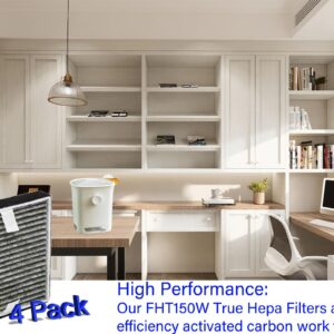 FHT150W Replacement Filter For Febreze OdorGrab Air Cleaner Purifier, 4 Pack H13 True Hepa with High-efficiency Activated Carbon