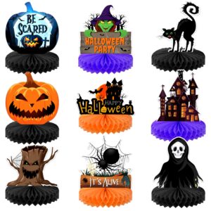 katchon, halloween centerpieces for tables - pack of 9 | halloween table centerpieces for halloween party decorations | halloween birthday party decorations | halloween table decorations