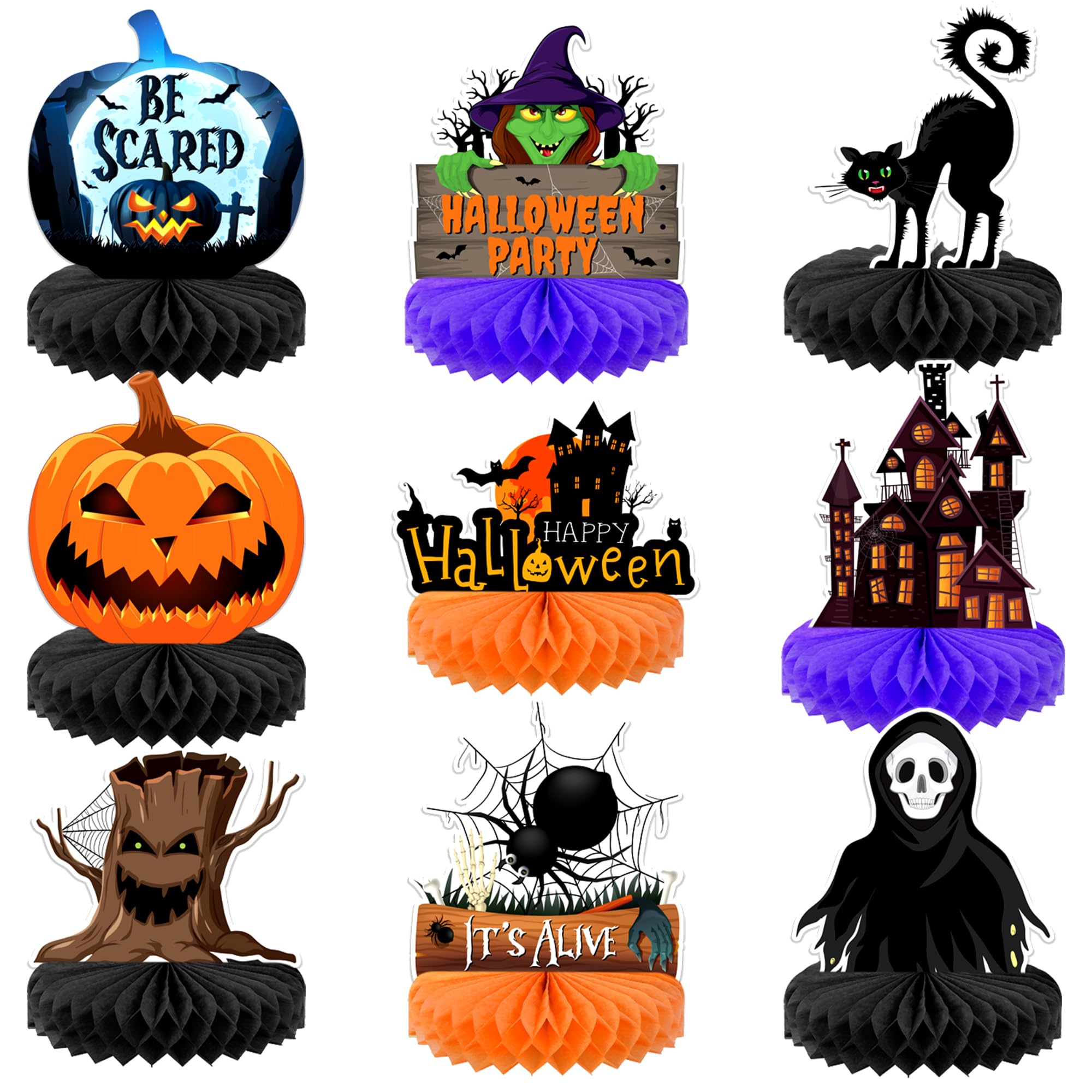 KatchOn, Halloween Centerpieces for Tables - Pack of 9 | Halloween Table Centerpieces for Halloween Party Decorations | Halloween Birthday Party Decorations | Halloween Table Decorations