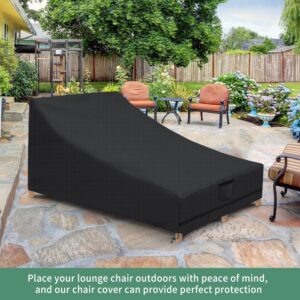 COSHNIBI Double Chaise Lounge Cover,600D Outdoor Waterproof Patio Double Wide Chaise Lounge Chair Cover, for 82 L x 59 W x 32 H Double Recliner, Black