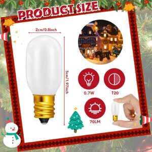 Retisee Christmas Village Light Bulbs, 0.7W 120V Christmas Village Replacement Light Bulbs, E12 Base T20 LED Night Bulbs Accessory for Christmas House Replacement Bulbs Accessories (6 Pcs)