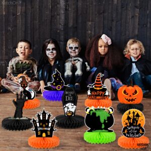 KatchOn, Halloween Centerpieces for Tables - Pack of 9 | Witch Halloween Table Centerpiece, Halloween Table Decorations | Orange and Black Halloween Centerpiece | Spooky Halloween Decorations Indoor