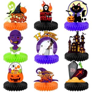 katchon, spooky halloween centerpieces for tables - pack of 9 | pumpkin halloween table centerpiece for halloween table decorations | ghost halloween centerpiece for halloween decorations indoor