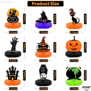 KatchOn, Halloween Centerpieces for Tables - Pack of 9 | Witch Halloween Table Centerpiece, Halloween Table Decorations | Orange and Black Halloween Centerpiece | Spooky Halloween Decorations Indoor