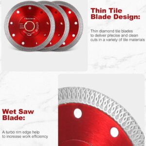 Therwen 20 Pcs Diamond Saw Blade 4.5 Inch Thin Tile Blade Bulk Tile Blade Diamond Cutting Wheel for Angle Grinder Cutting Porcelain Ceramic Tile Granite Marbles