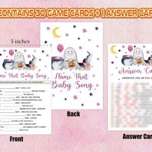 Halloween Name That Baby Song Baby Shower Game, 30 Players Baby Shower Game Cards for Baby Shower, Gender Reveal Party, Halloween Party Games Favors Decorations Supplies-LO17