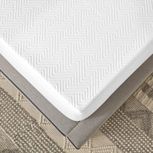 Bodipedic 2 Inch Memory Foam Mattress Topper, Gel Infused Mattress Topper, Luxury Circular-Knit Cover Included, CertiPUR-US Certified Foam, White