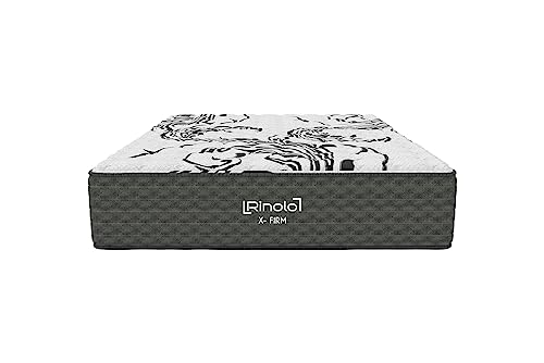 RINOLO X- Firm Mattress 12 Inch, Gel Infused Memory Foam Mattress for Pressure Relief, Pocket Innersprings/Orthopedic Foam | Freshly Baked Mattress | Mattress-in-a-Box (King)