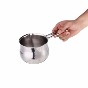 Leadigol 1PCS Stainless Steel Milk Pan,Non-Stick Milk Pot Small Saucepan Cheese Pot With Pour Spout for Kitchen