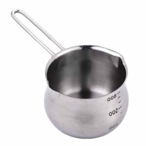 leadigol 1pcs stainless steel milk pan,non-stick milk pot small saucepan cheese pot with pour spout for kitchen