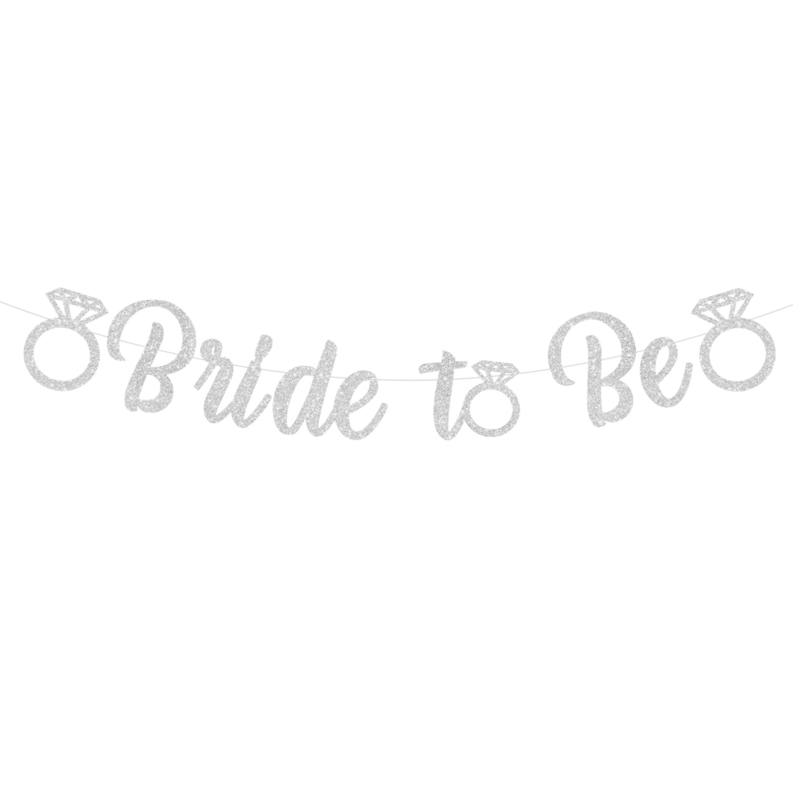 Pre-Strung Bride To Be Banner with Diamond Ring Detail, Wedding Shower Decorations | Bachelorette Party Banner | Bride To Be sign for Backdrop | Bridal Shower Decor. Did we mention no DIY?