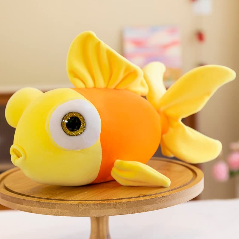 JOSON Goldfish Plush Stuffed Animal, Soft Goldfish Doll Pillow, Birthday for Boys and Girls (13.7 inch) (Yellow)