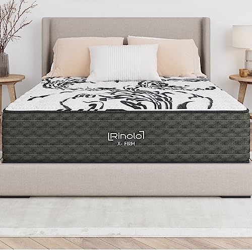 RINOLO X- Firm Mattress 12 Inch, Gel Infused Memory Foam Mattress for Pressure Relief, Pocket Innersprings/Orthopedic Foam | Freshly Baked Mattress | Mattress-in-a-Box (Full)