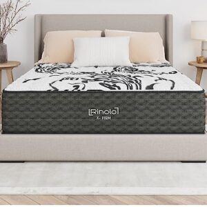 rinolo x- firm mattress 12 inch, gel infused memory foam mattress for pressure relief, pocket innersprings/orthopedic foam | freshly baked mattress | mattress-in-a-box (king)