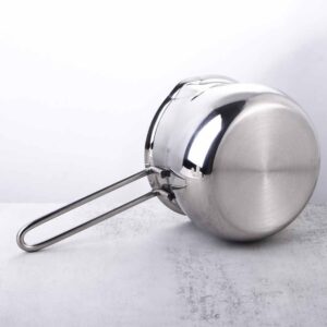 Leadigol 1PCS Stainless Steel Milk Pan,Non-Stick Milk Pot Small Saucepan Cheese Pot With Pour Spout for Kitchen