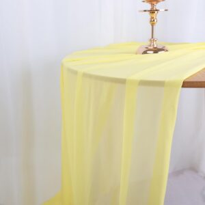 DUOBAO 59"Wide Chiffon Fabric Yellow Sheer Fabric 15 Feet Lightweight Fabric Yellow Fabric for Wedding Party Birthday （Yellow 5 Yards）