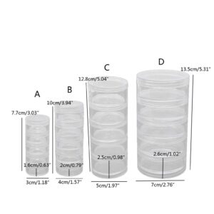 lixuesong 5 Slot Clear Plastic Round Storage Jars - Art Craft Accessory Organizer Box Jewelry Beads Sewing Pills Container Holder