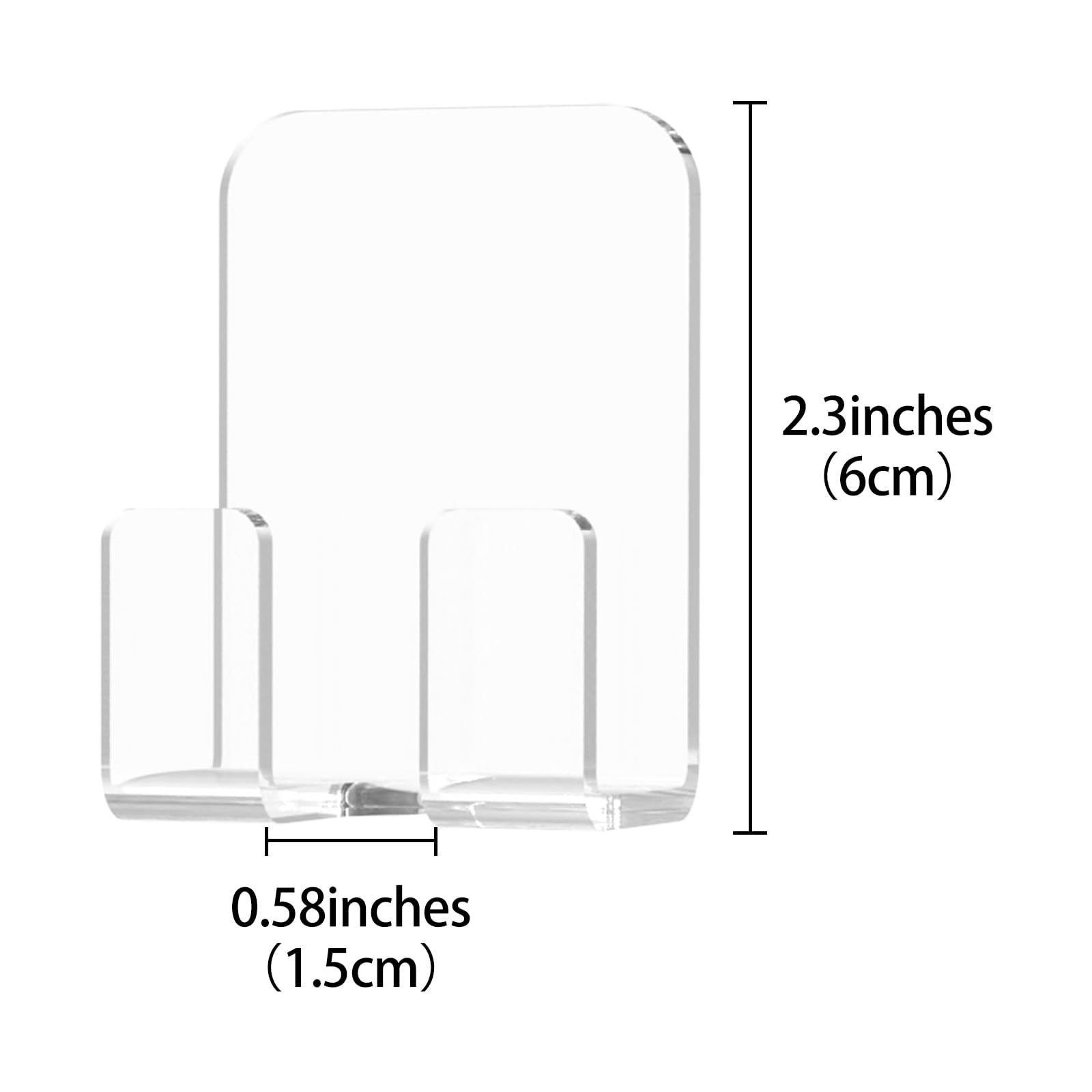 LUEXBOX 2 Pcs Acrylic Razor Holders for Shower Wall, Self Adhesive Waterproof Razor Rack for Bathroom, Compatible with Fusion 5 Proglide, Mach 3 Classic(Clear)