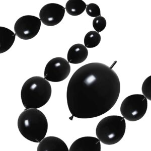 100 pcs quick link balloons black 10 inch, latex linking balloons for balloon wall/balloon arches/balloon chains, birthday party wedding anniversary graduation arch party decor (black)