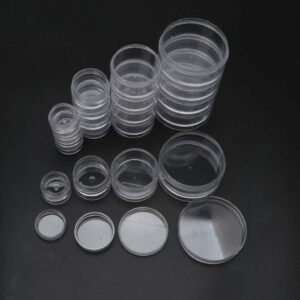 lixuesong 5 Slot Clear Plastic Round Storage Jars - Art Craft Accessory Organizer Box Jewelry Beads Sewing Pills Container Holder