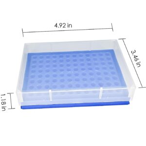 ZHIBANG 96 Positions PCR Tube Rack for 0.2ml microcentrifuge Tubes(Blue)