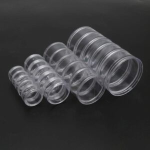 lixuesong 5 Slot Clear Plastic Round Storage Jars - Art Craft Accessory Organizer Box Jewelry Beads Sewing Pills Container Holder