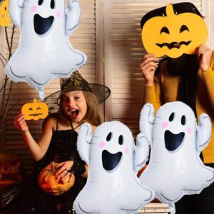 HADCKJA Ghost Balloons White Ghost Halloween Balloons Ghost Foil Balloons for Ghost-Themed Party Supplies Decorations Halloween Party Decorations Balloons Party Sets-3pcs