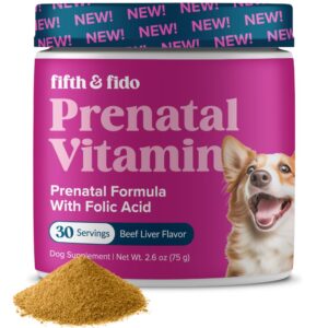 dog prenatal vitamins - prenatal vitamins for dogs - prenatal kit for pregnant dogs with iron, d3 and folic acid - prenatal dog vitamins to enhance recovery and milk production for nursing puppies