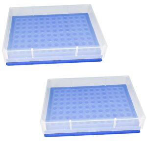 zhibang 96 positions pcr tube rack for 0.2ml microcentrifuge tubes(blue)