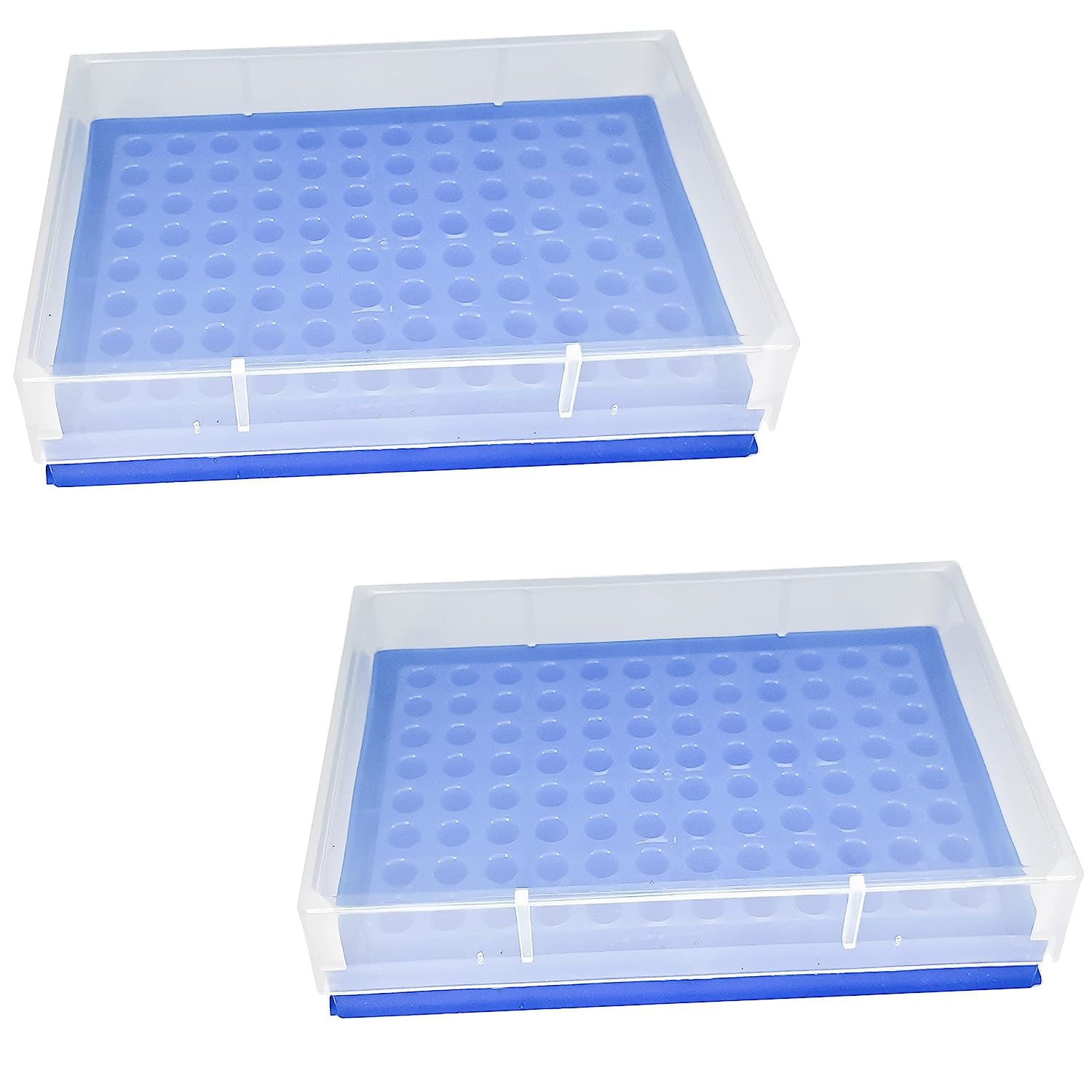 ZHIBANG 96 Positions PCR Tube Rack for 0.2ml microcentrifuge Tubes(Blue)