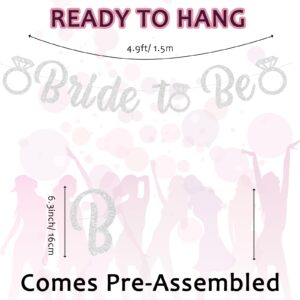 Pre-Strung Bride To Be Banner with Diamond Ring Detail, Wedding Shower Decorations | Bachelorette Party Banner | Bride To Be sign for Backdrop | Bridal Shower Decor. Did we mention no DIY?