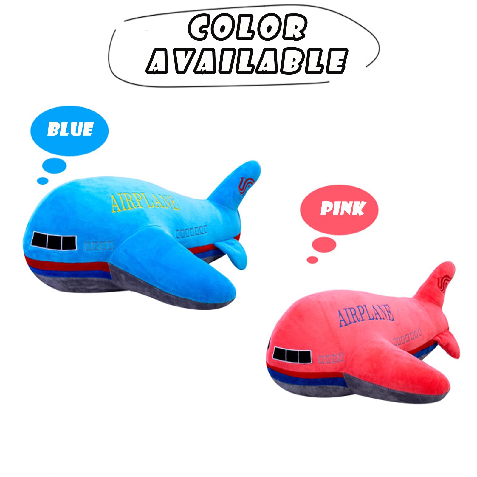 zxmbeddings 15.7" Airplane Plush Stuffed Aircraft Pillow Model Toy,Gifts for Boys Kids,Blue