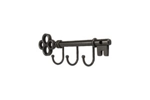 fantashome classic key design wall mounted hook rack with 3 hooks – black