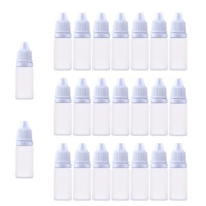 muluo 30 pcs 10 ml empty plastic squeezable eye dropper bottle plastic dropper bottle portable eye drop container with screw cap and plug