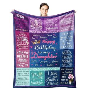 wisegem daughter birthday gifts - to my daughter gifts for birthday blanket 60"x50" - birthday gift for daughter - happy birthday daughter gift ideas for girls - daughters bday party decor presents