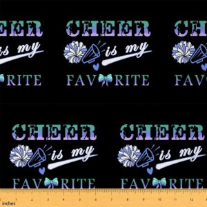 jejeloiu cheer fabric by the yard cheerleading cheerleader upholstery fabric for chairs, luxury girly blue ombre decorative waterproof outdoor fabric, 1 yard