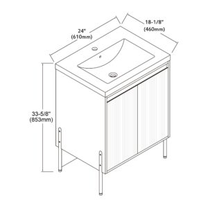 Dowell 30" Inch Charcoal Bathroom Vanity with Ceramic Sink Combo, Modern Bathroom Cabinet with Soft-Close Door, Freestanding Single Bathroom Vanity Set - 002 Series [Assembly Required]