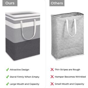 Long Storage Bins 1 PCS Freestanding Laundry Hamper Collapsible Tall Clothes Hamper With Extended Handles For Clothes Toys In The Dorm And Family