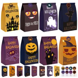 hommay halloween treat bags, 40 pcs paper halloween bags trick or treat gift bags bulk, small halloween treat candy goodies bags for kids