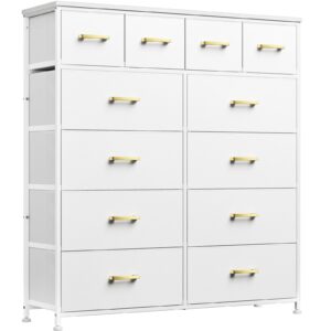 yilqqper dresser,white dresser for bedroom with 12 drawers,tall dressers for bedroom,white fabric dressers & chest of drawers for bedroom,closet,nursery,girls, white