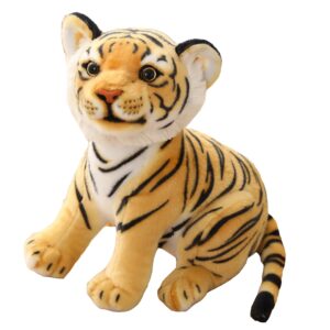 lanfire tiger plush toy animal tiger pillow cute animal plush stuffed toy animal doll, gift for boys girls (yellow, 9.0 in)