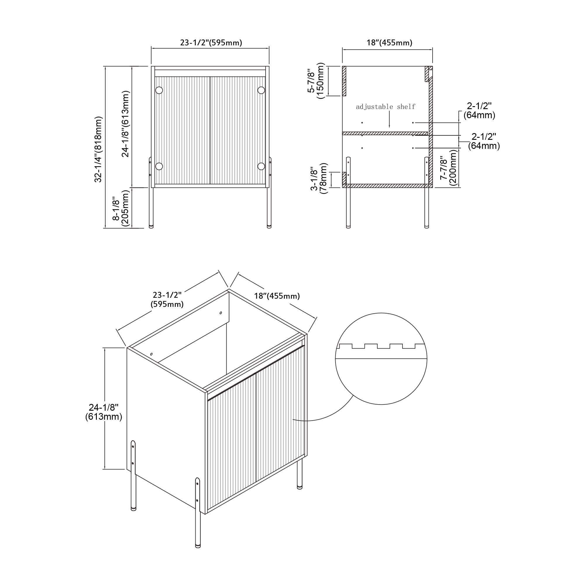 Dowell 24" Inch Charcoal Bathroom Vanity with Ceramic Sink Combo, Modern Bathroom Cabinet with Soft-Close Door, Freestanding Single Bathroom Vanity Set - 002 Series [Assembly Required]