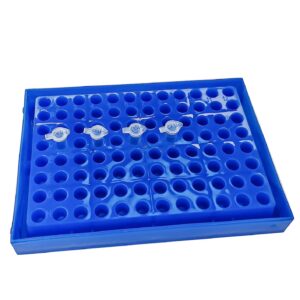 ZHIBANG 96 Positions PCR Tube Rack for 0.2ml microcentrifuge Tubes(Blue)