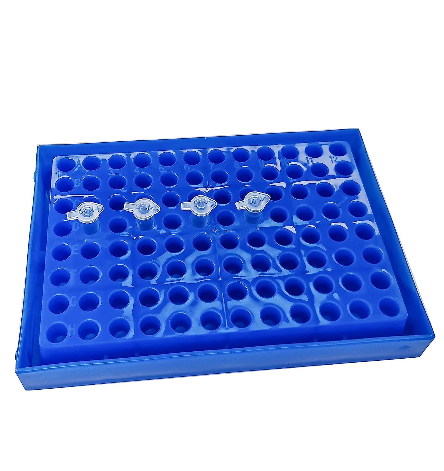 ZHIBANG 96 Positions PCR Tube Rack for 0.2ml microcentrifuge Tubes(Blue)