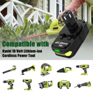 TOPBATT 2Pack P108 P102 3.0Ah Replacement for Ryobi 18V Battery and P117 Charger Combo Compatible with Ryobi 18 Volt Battery P103 P104 P105 P107 P109 P190 P191 P122 Cordless Tool